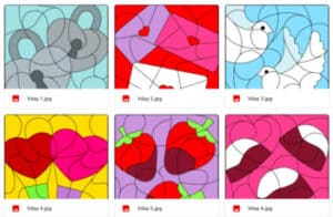 Valentine's Day Next Dollar Up Color By Code Worksheets