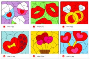 Valentine's Day Next Dollar Up Color By Code Worksheets
