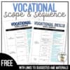 Vocational Scope & Sequence Freebie