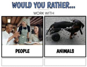 Would You Rather - Vocational Preferences Activity