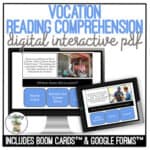 Vocation Simplified Reading Comprehension Activity
