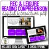 Rec & Leisure Simplified Reading Comprehension Activity