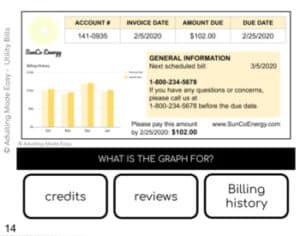 Reading Utility Bills Task Cards