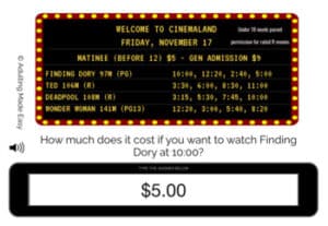 Community Schedules - Movie Theater - Typing Boom Cards