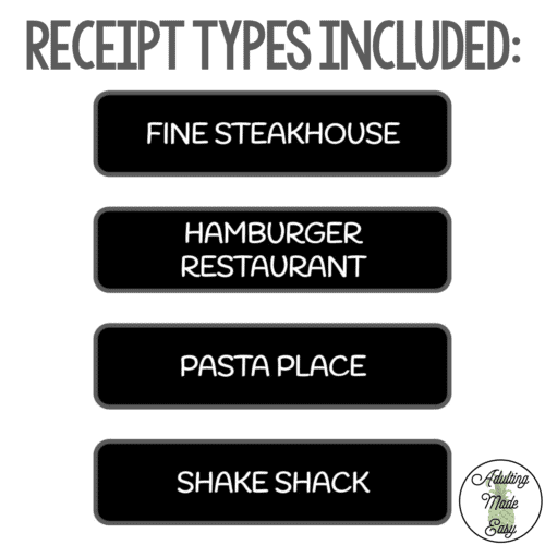 Reading Restaurant Receipts Digital Task Cards