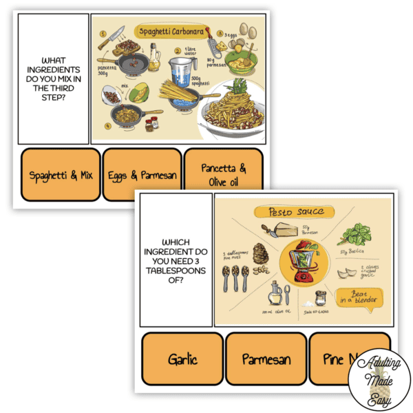 Reading Italian Recipes Digital Task Cards