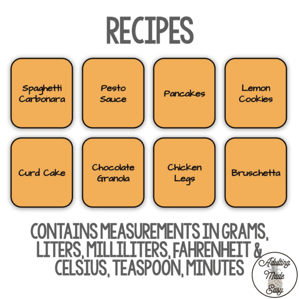 Reading Italian Recipes Digital Task Cards