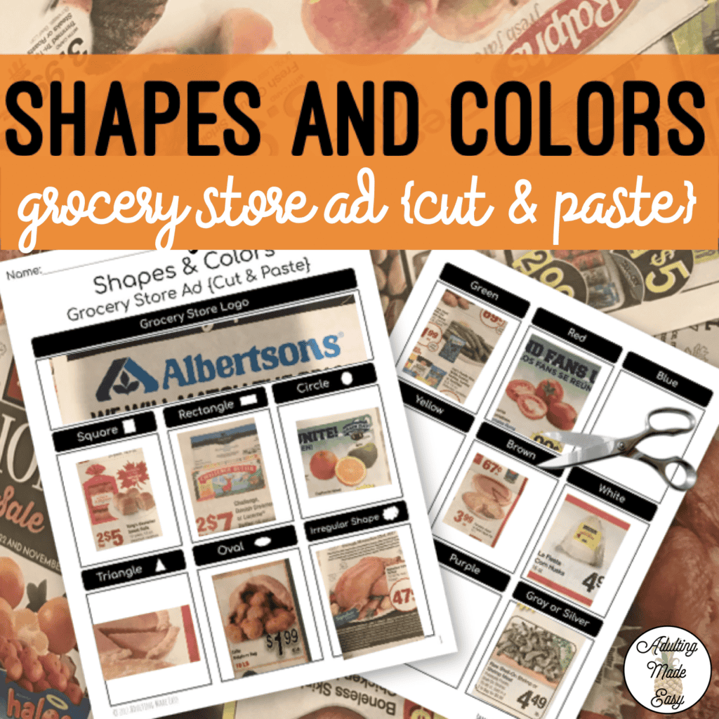 Shapes & Colors - Store Ad {Cut & Paste} Worksheets
