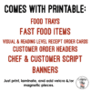 Fast Food Order Interactive Bulletin Board Work Task