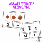 Sizes - Small Medium Large Field of 2 Task Cards