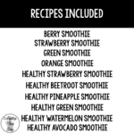 Reading Smoothie Recipes Task Cards