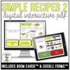 Reading Simple Recipes 2 Digital Task Cards