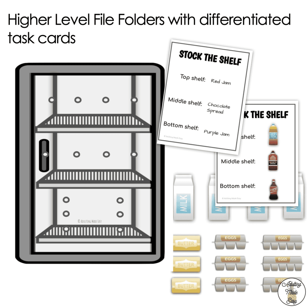 Stock The Shelf (Grocery Store) File Folders & Task Cards