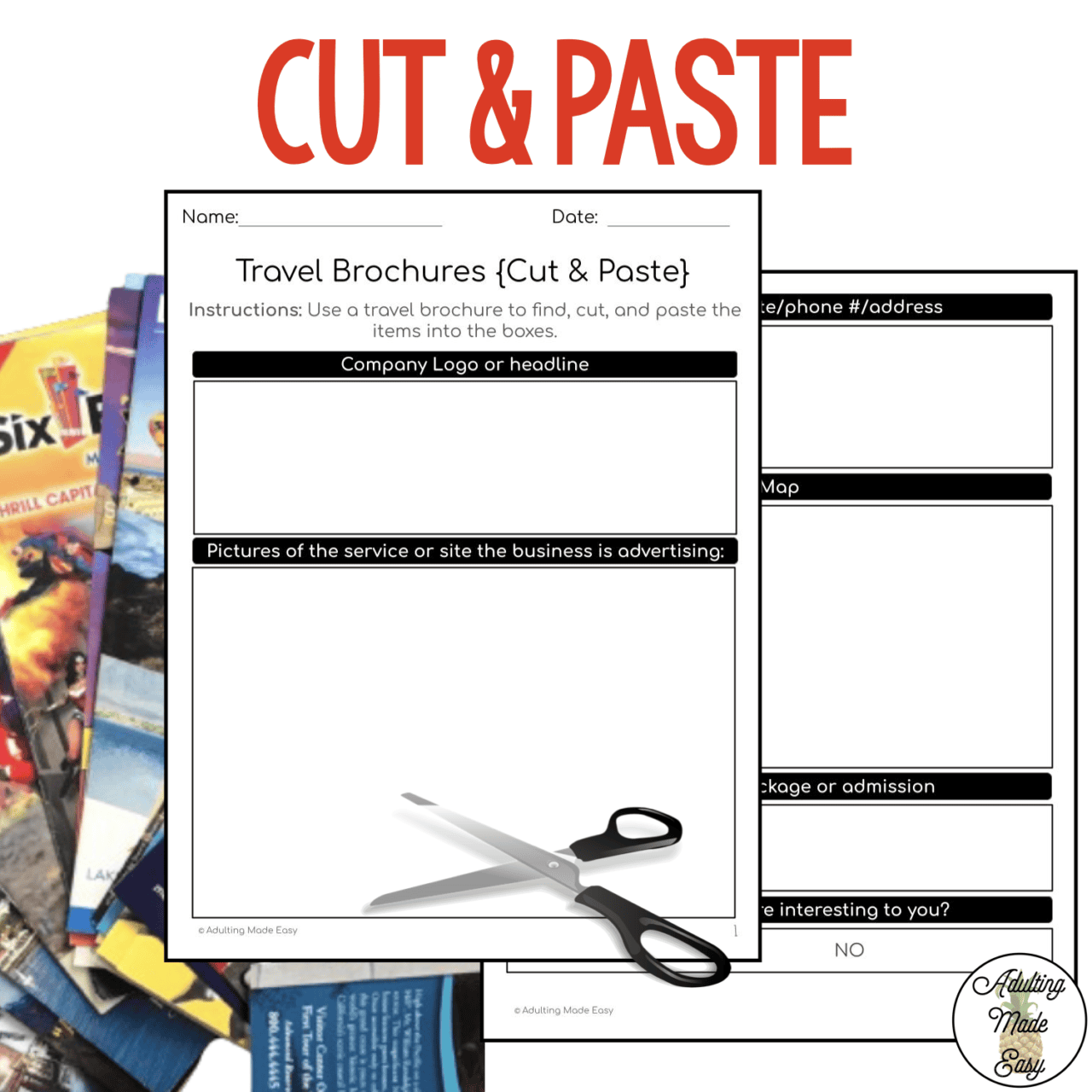 Reading Travel Brochures Worksheets