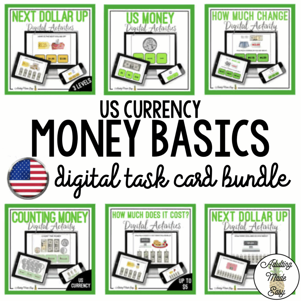 US Money Basics Digital Task Card Bundle