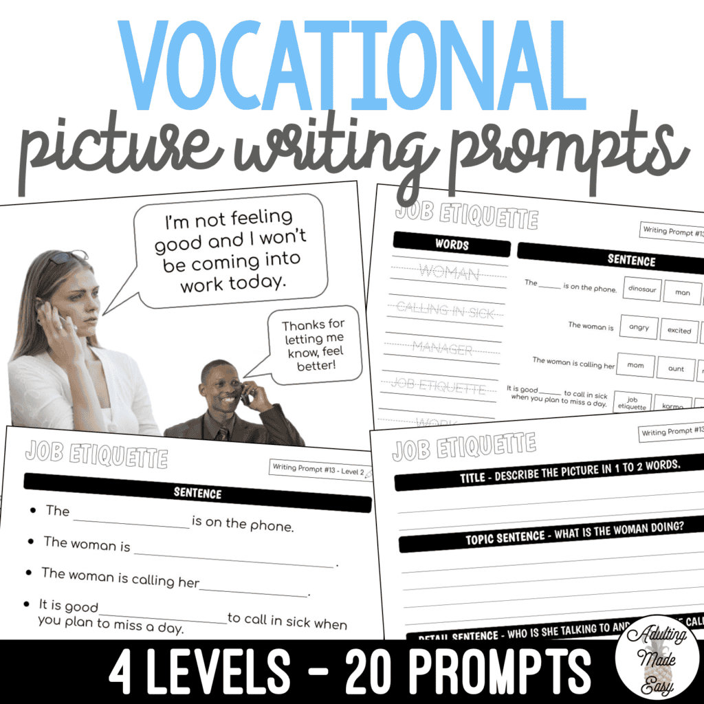 Vocational Picture Writing Prompts