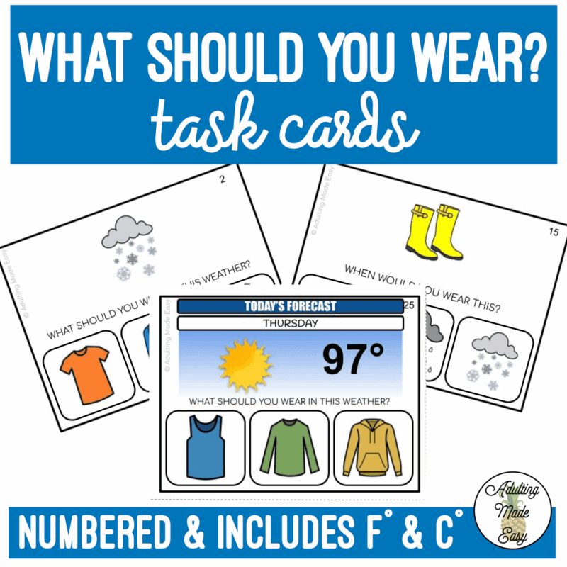 What Should You Wear? Weather Task Cards SS