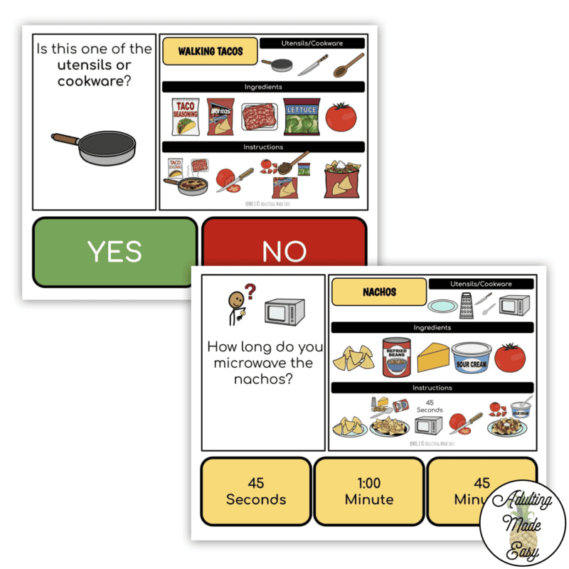 Reading Simple Recipes 3 Digital Task Cards SS