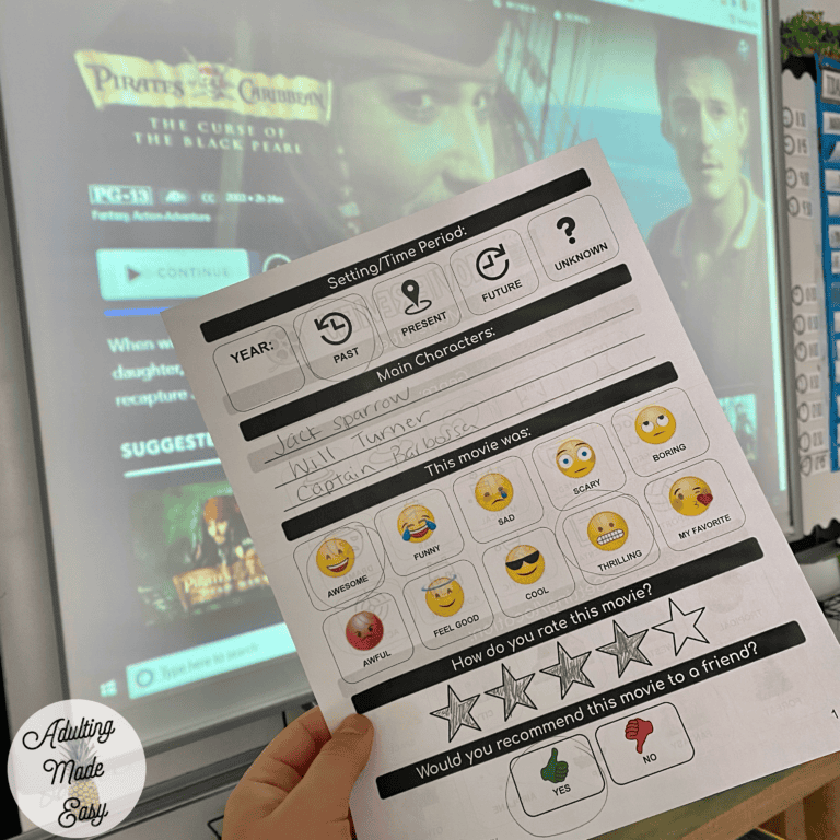 Functional Activities For When You Watch A Movie With Your Class