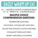 Life Skills Daily Warm Up Worksheets BUNDLE