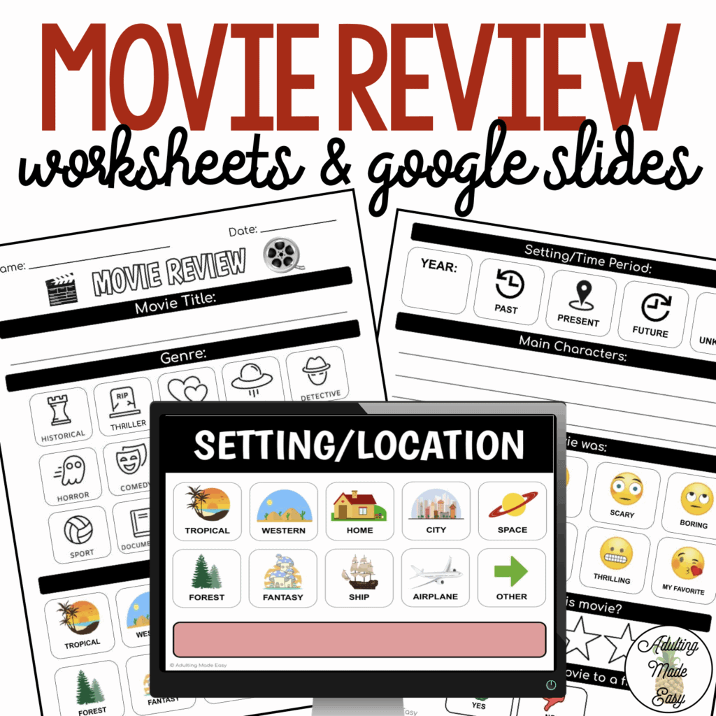 Movie Review Worksheet & Google Slides
