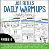 Job Skills Daily Warm Up Worksheets FREEBIE