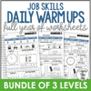 Job Skills Daily Warm Up Worksheets BUNDLE