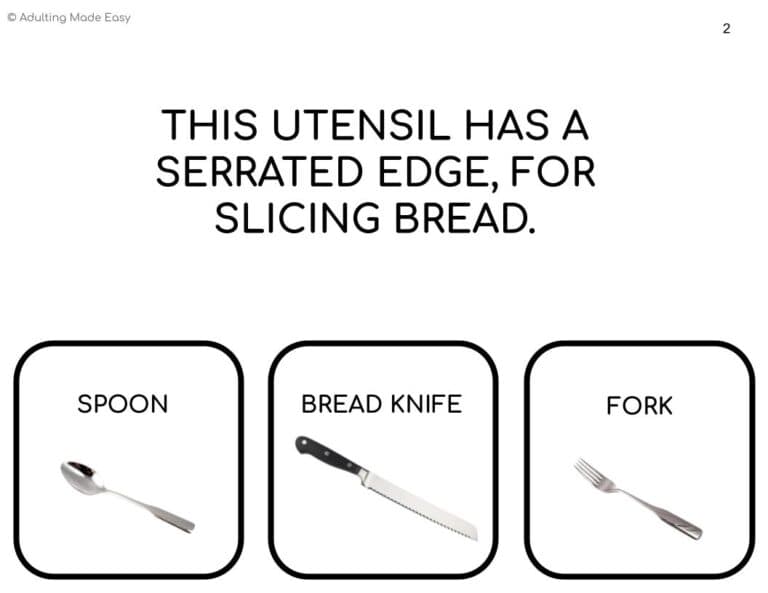 Which Cooking/Kitchen Vocabulary? Digital Activity