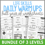 Life Skills Daily Warm Up Worksheets BUNDLE