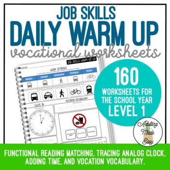 Job Skills Daily Warm Up Worksheets Level 1