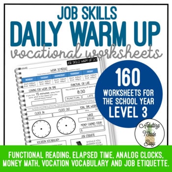 Job Skills Daily Warm Up Worksheets Level 3