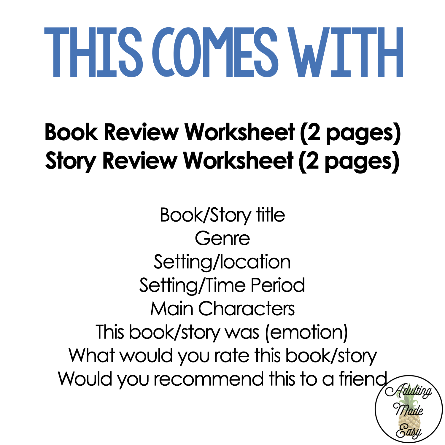 Book Review Worksheet & Google Slides