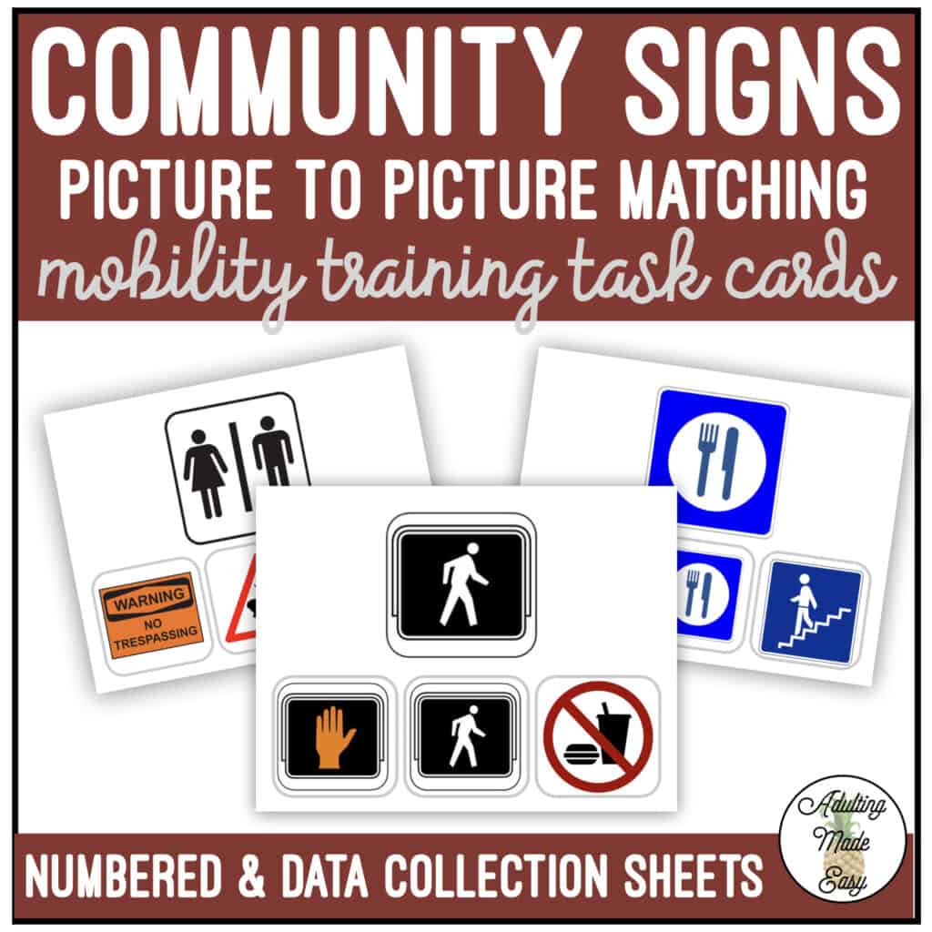 Community Signs Matching Task Cards