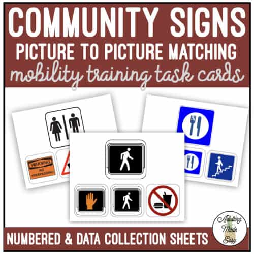 Community Signs Matching Task Cards