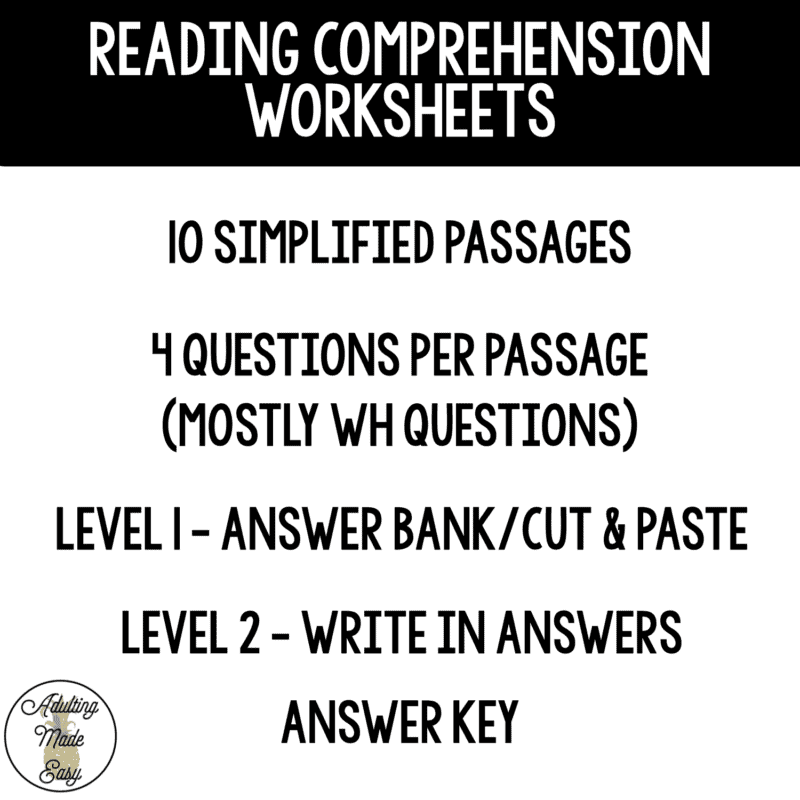 Money & Banking Simplified Reading Comprehension Worksheets