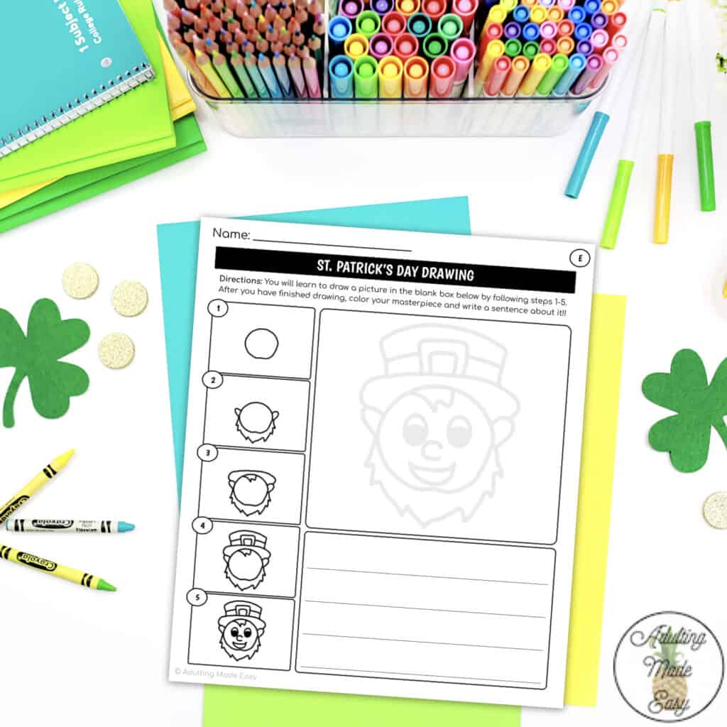 St. Patrick's Day Art Directed Drawing Worksheets