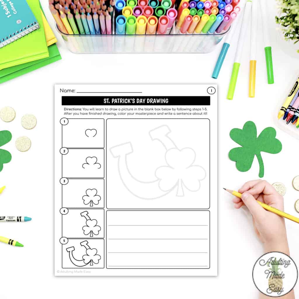 St. Patrick's Day Art Directed Drawing Worksheets