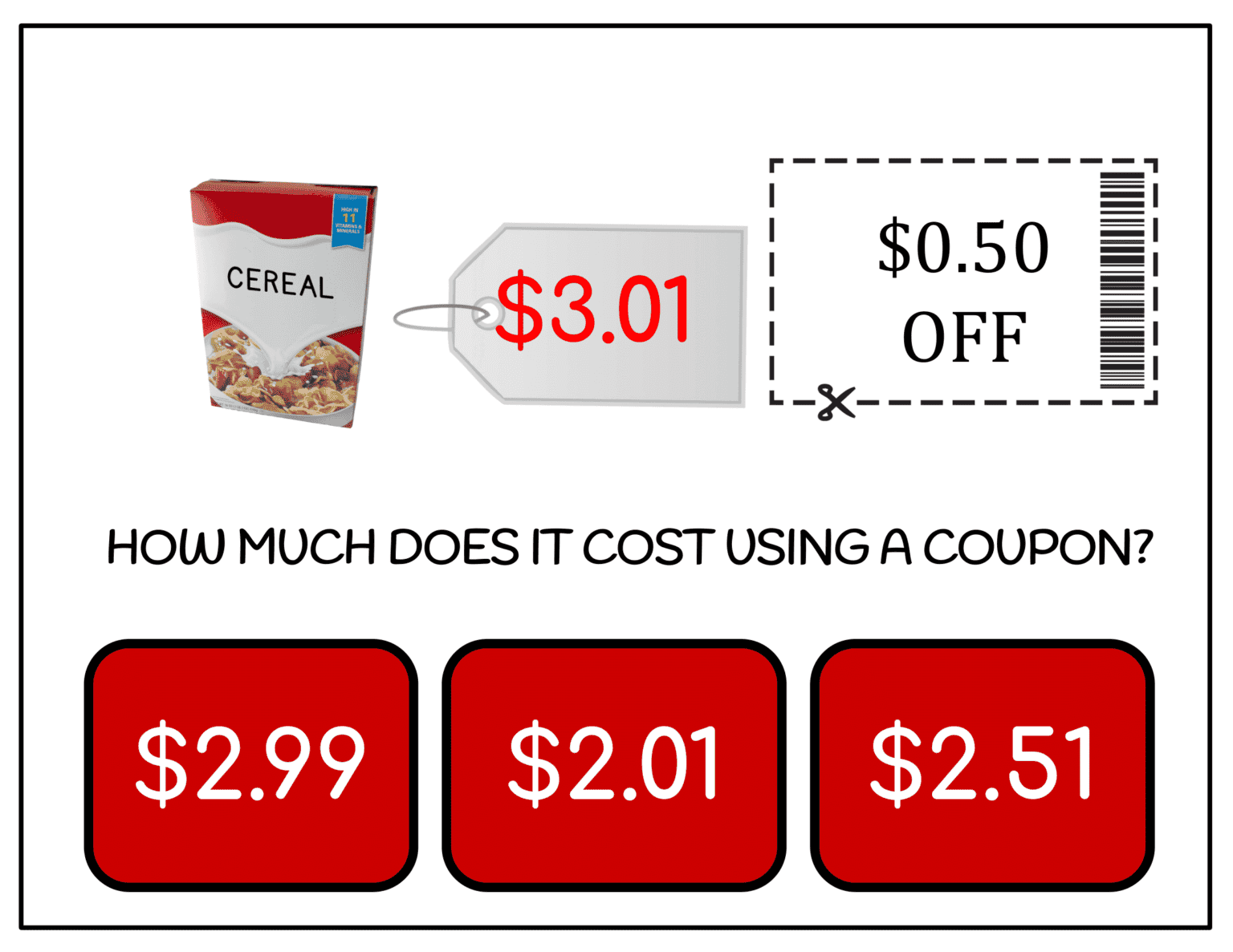 Coupons Grocery Store Task Cards