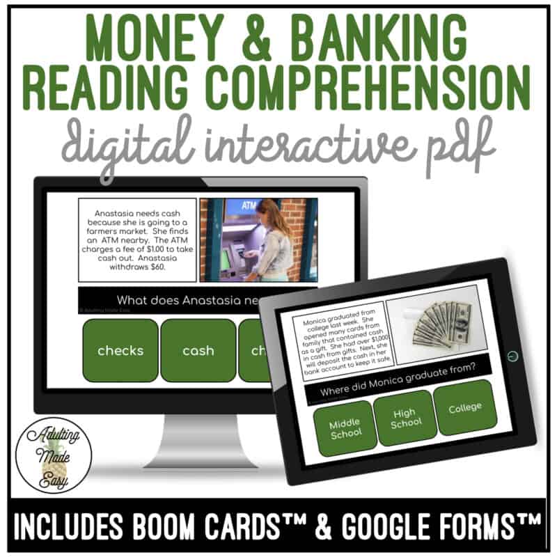 Money & Banking Reading Comprehension Digital Activity