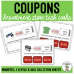 Coupons Department Store Task Cards