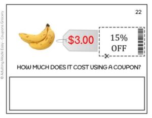 Coupons Grocery Store Task Cards