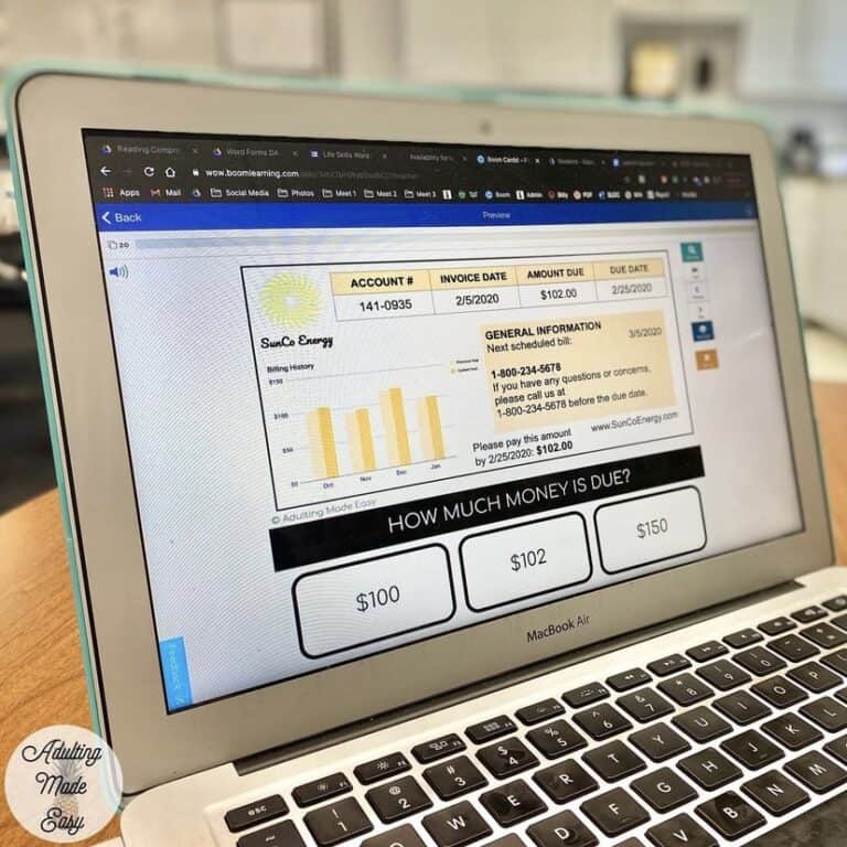 Reading Utility Bills Digital Task Cards