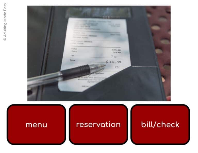 Restaurant Vocabulary Word to Picture Digital Task Cards