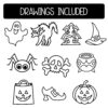 Halloween Art Directed Drawing Worksheets