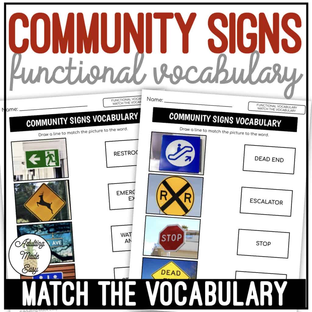 Community Sigs Functional Vocabulary - Match the Word