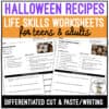 Life Skills Halloween Themed Activities