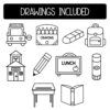 Back To School Art Directed Drawing Worksheets