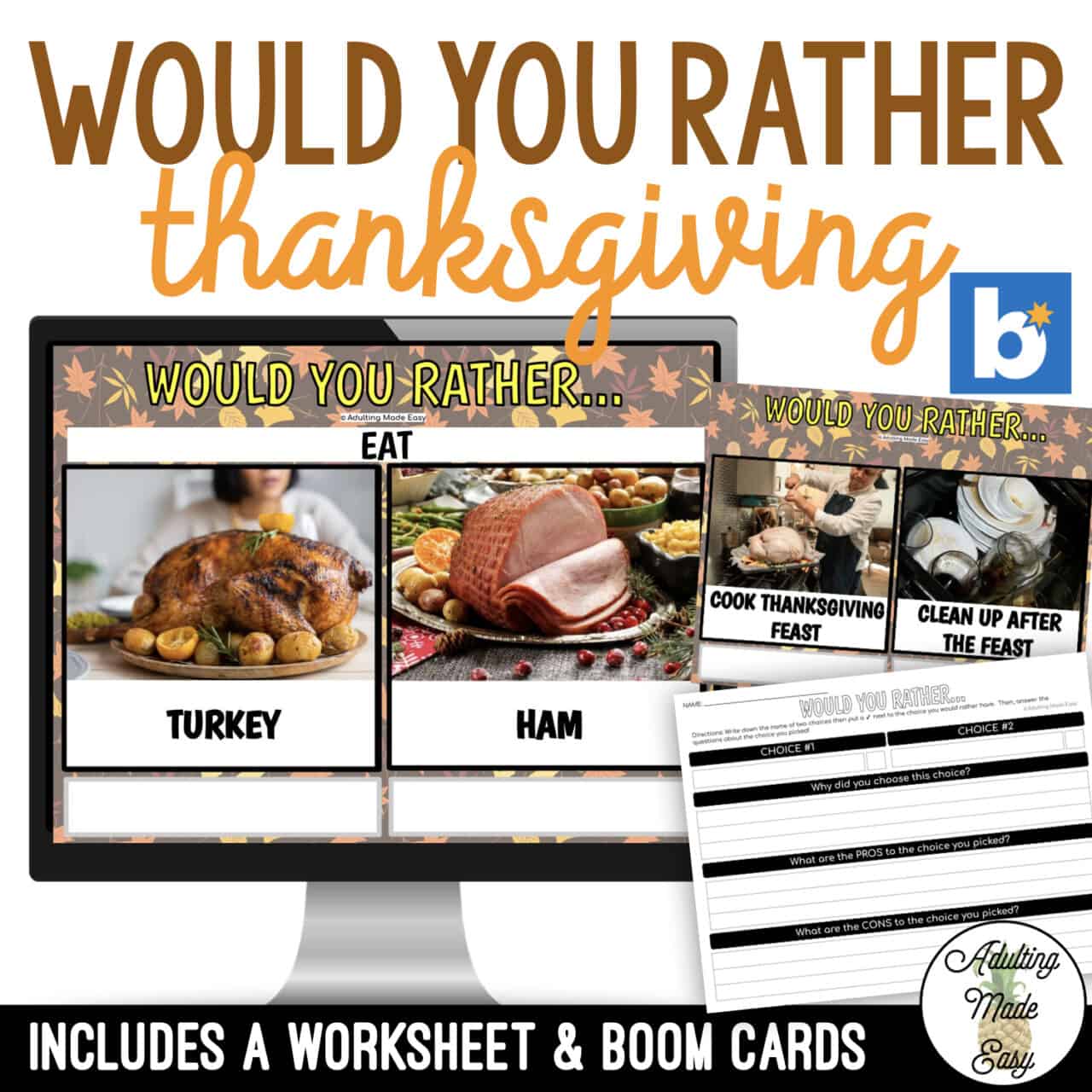 Would You Rather - Thanksgiving Activity