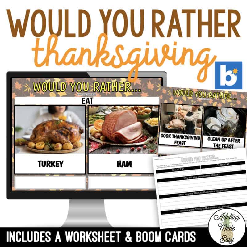 Teaching Thanksgiving Week? 5+ No Prep Life Skills Activities to Use ...
