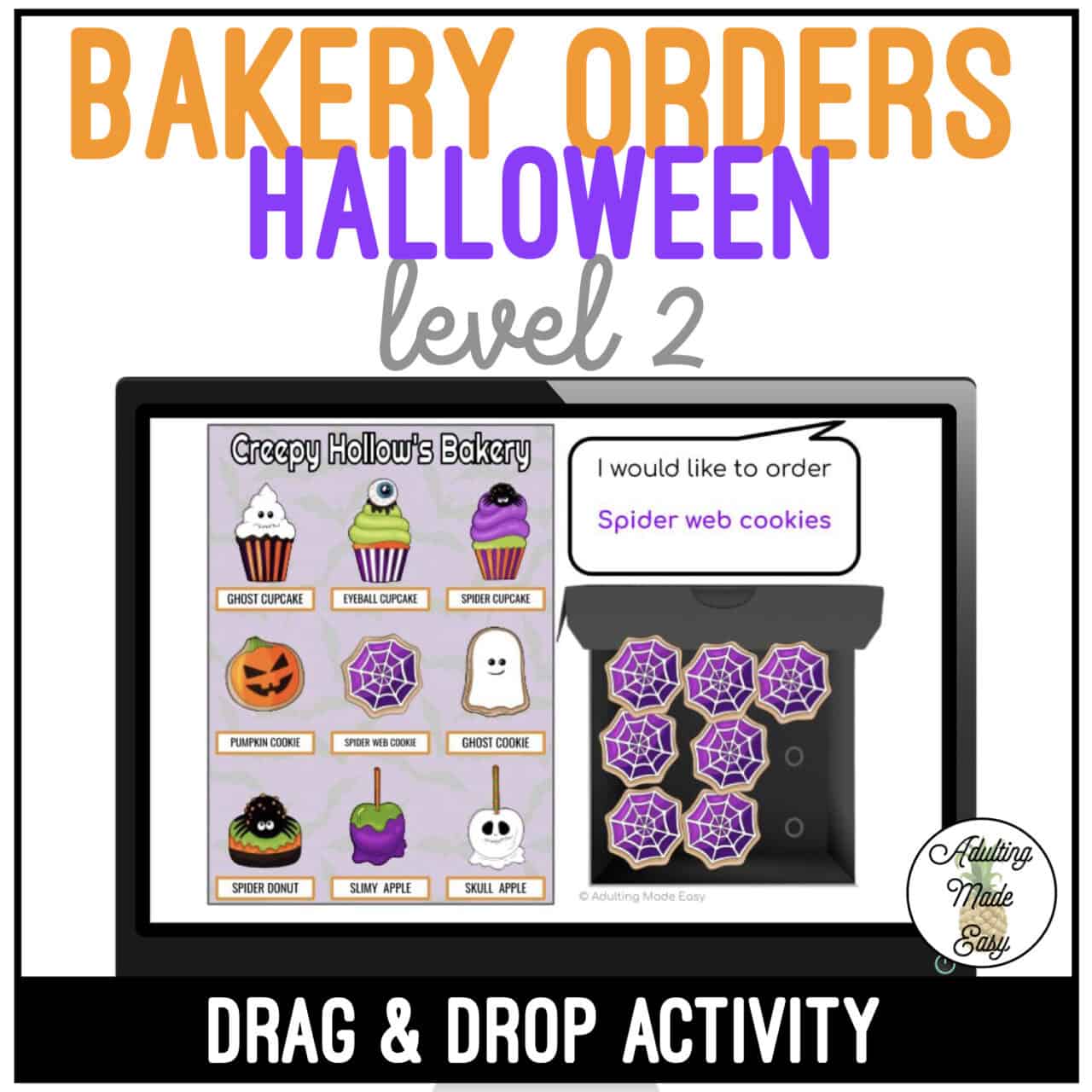 Halloween Bakery Orders Drag & Drop Google Slides